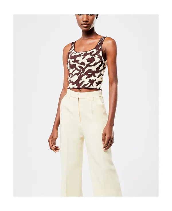 Nanushka Animal Jacquard Scoop Neck Tank Top