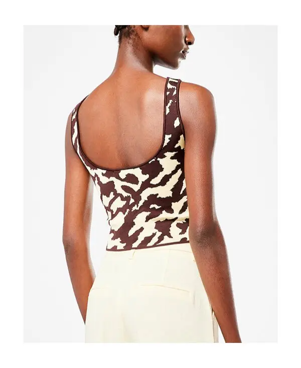 Nanushka Animal Jacquard Scoop Neck Tank Top