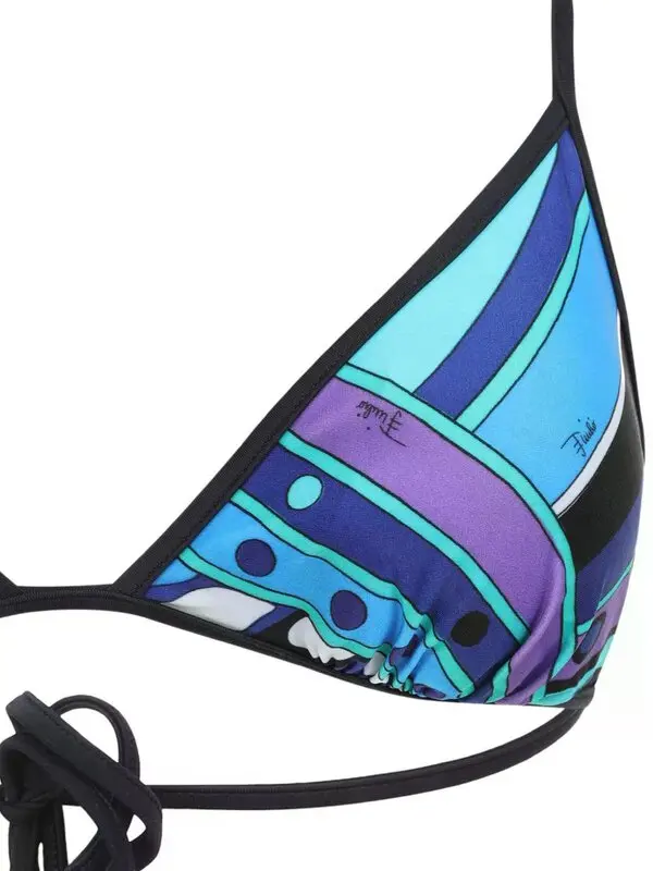 Emilio Pucci Iride Print Triangle Bikini Top - Blue