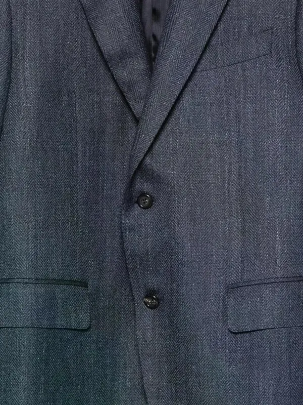 Canali Herringbone-pattern Notch-lapels Jacket