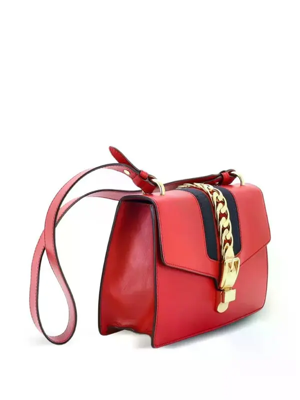 Gucci Sylvie Leather Small Shoulder Bag - Red