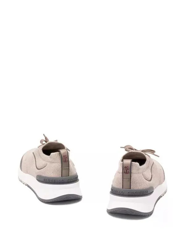 Brunello Cucinelli Knit Panelled Lace-up Sneakers