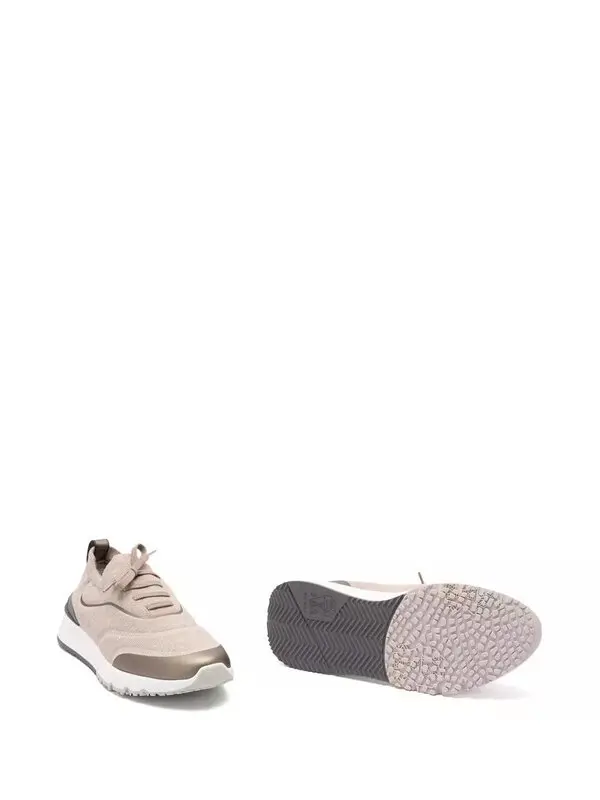 Brunello Cucinelli Knit Panelled Lace-up Sneakers