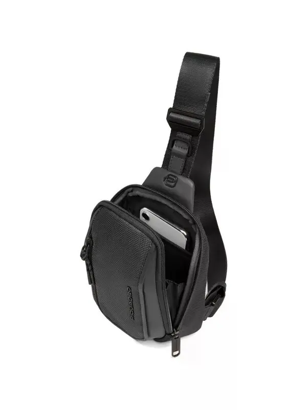 PIQUADRO Leather Trimmed Messenger Bag
