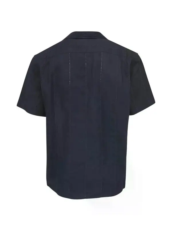 Vince Eyelet Ladder-stitch Short-sleeve Shirt