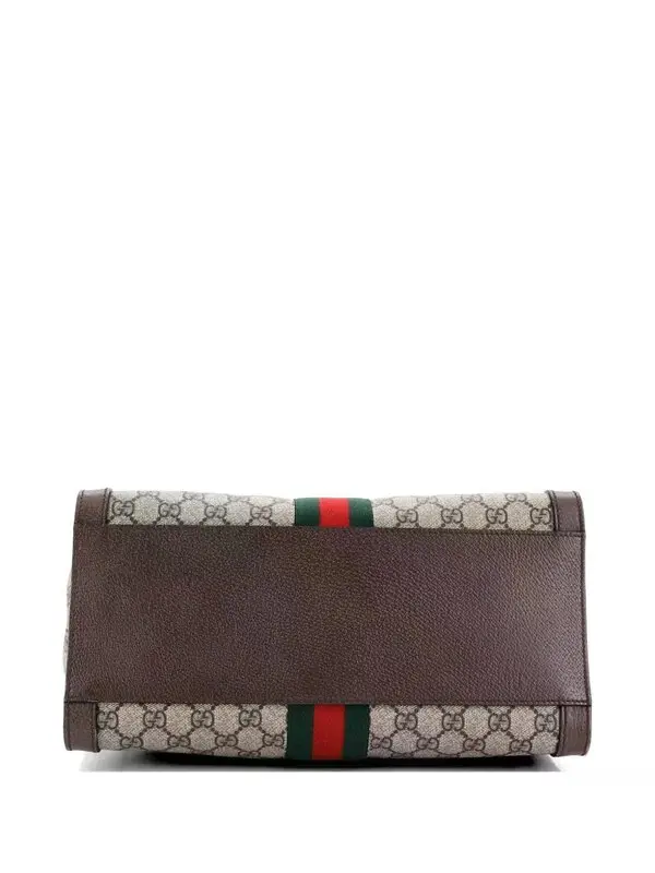 Gucci Ophidia Top Handle Gg Coated Canvas Medium Tote Bag