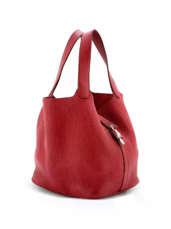 Hermès Picotin Lock Bag Clemence Mm Bucket Bag - Red