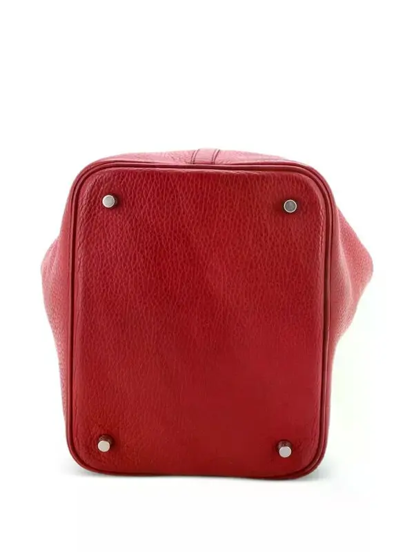 Hermès Picotin Lock Bag Clemence Mm Bucket Bag - Red
