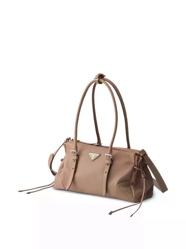 Prada Antiqued Leather Tote Bag - Neutrals