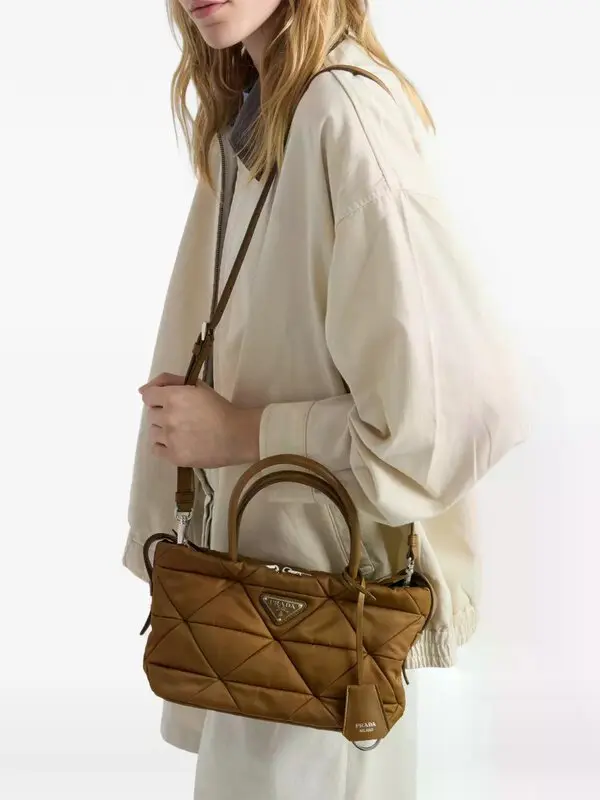 Prada Re-nylon Quilted Tote Bag - Brown