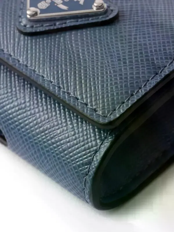Prada Saffiano Leather Headphone Case With Keychain