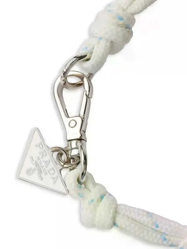 Prada Enameled Triangle Logo Cord Bracelet