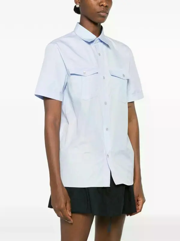 A.p.c. Short-sleeve Shirt With Chest Flap Pockets