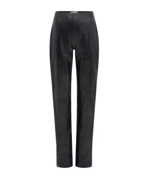 MARINE SERRE Glossy Moon Leather Straight Trousers