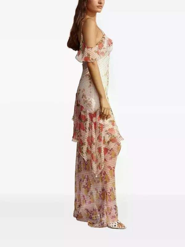 DONDE ESTEBAN Ruffled Silk-chiffon Maxi Dress