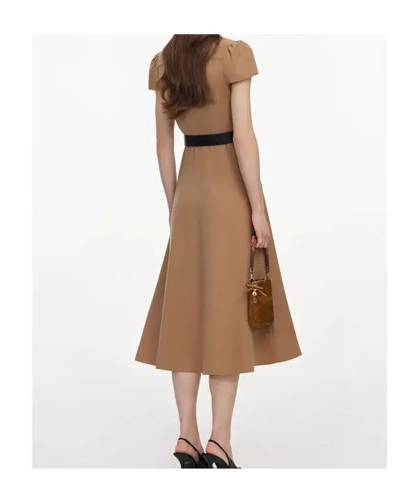 SELF-PORTRAIT Belted Button-down Midi Dress
