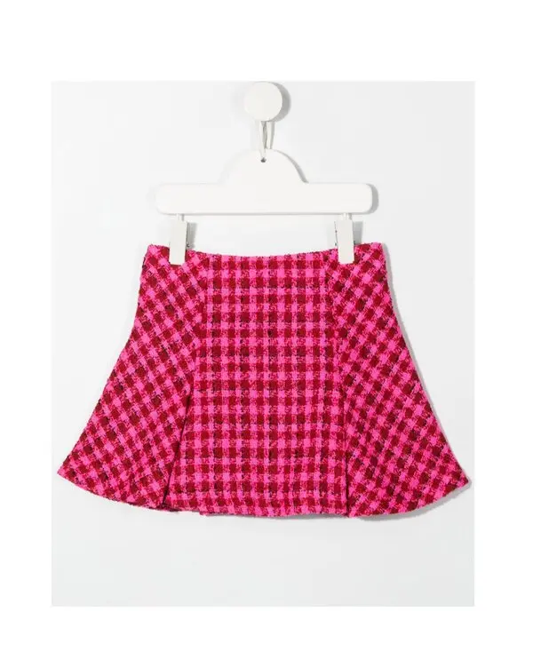Versace Houndstooth Tweed Skirt With Medusa Buttons