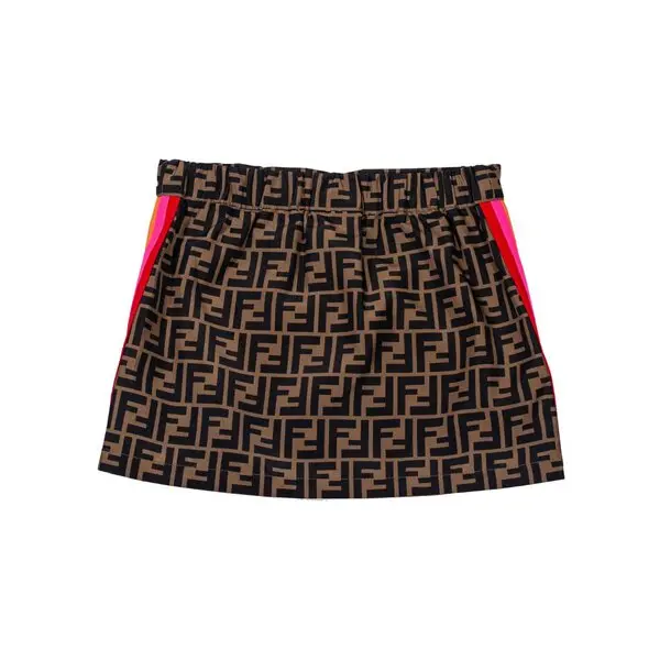 Fendi Zucca Print Skirt With Side Stripe Detail