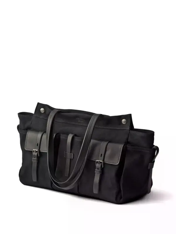Prada Route Canvas And Leather Tote Bag