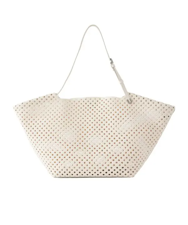 Brunello Cucinelli Woven Leather-trimmed Shoulder Bag