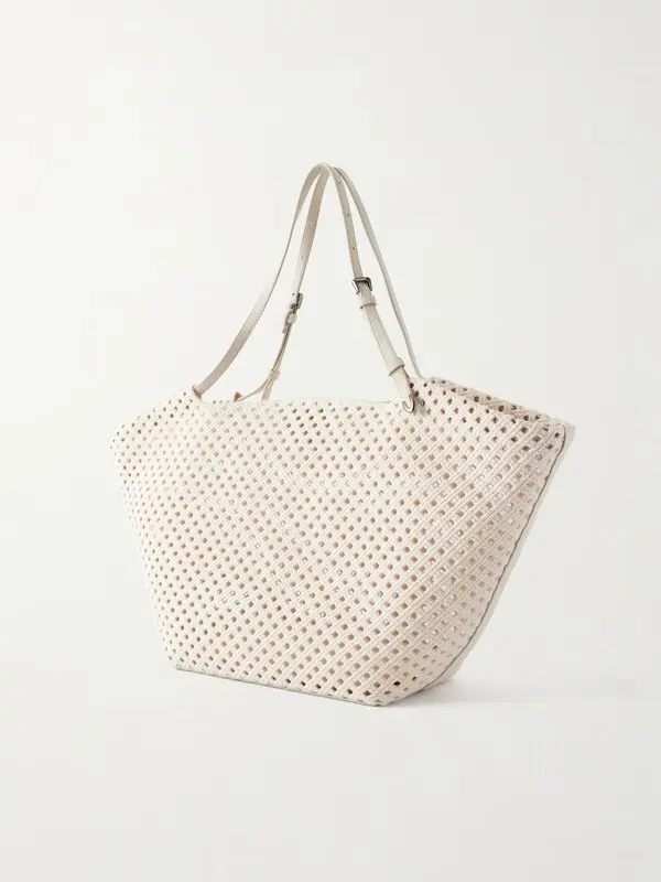 Brunello Cucinelli Woven Leather-trimmed Shoulder Bag