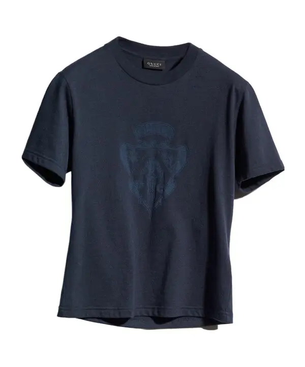 Gucci Cotton Jersey T-shirt With Crest Devoré Print