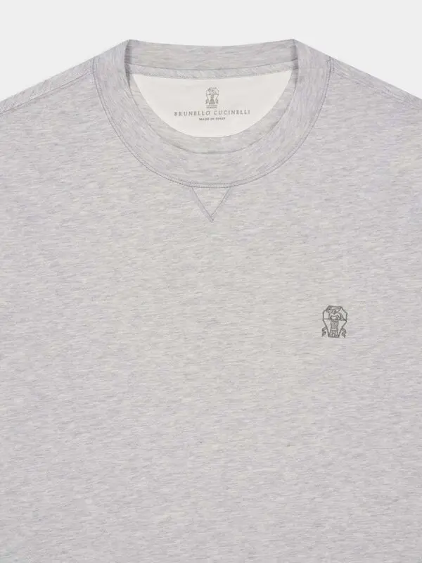 Brunello Cucinelli Logo Embroidered Crewneck T-shirt