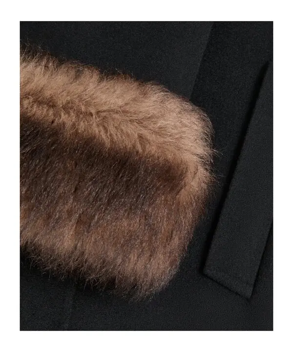 Valentino Garavani Draped Shearling Trimmed Coat
