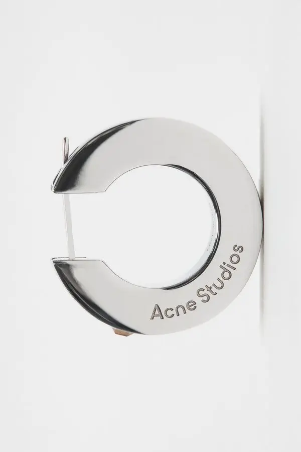 Acne Studios Engraved Logo Hoop Earrings