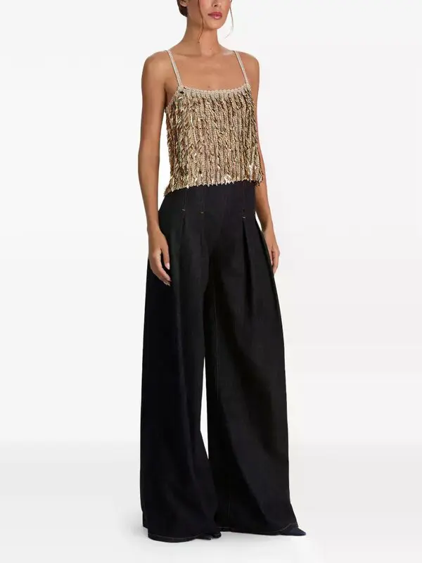 Alice + Olivia Nicolette Sequin-embellished Tank Top - Neutrals