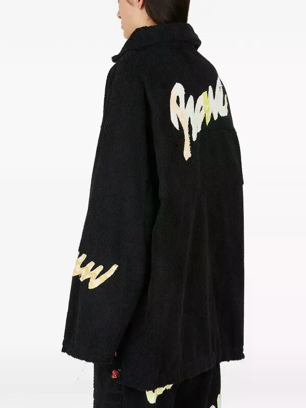 RAVE REVIEW Embroidered Zip-up Sweater