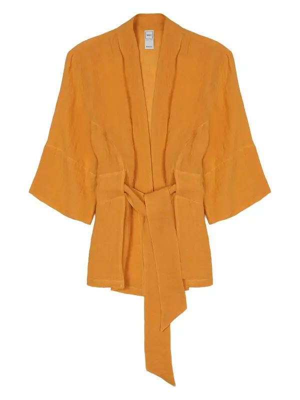 120% Lino Kimono Jacket - Yellow