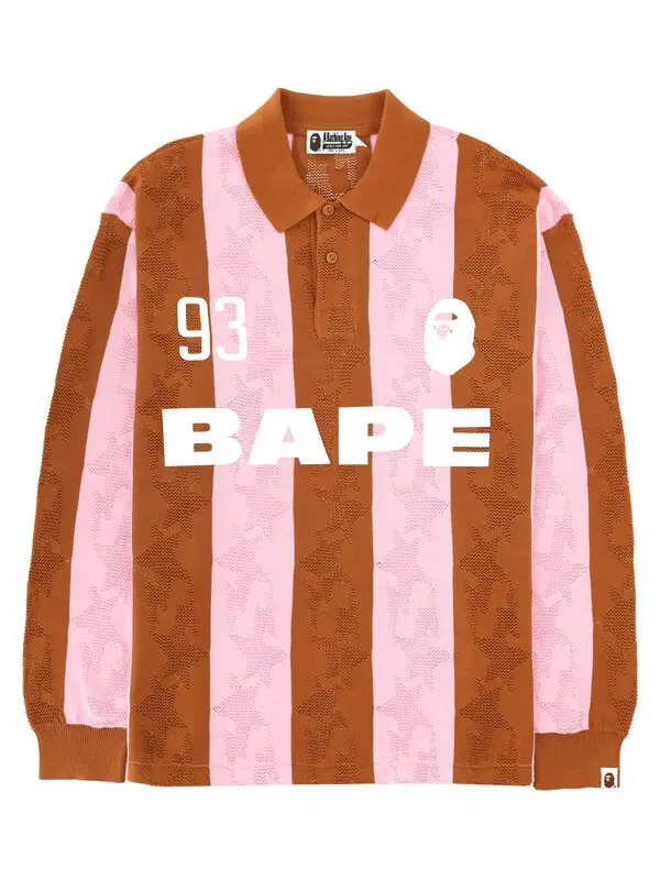 A BATHING APE Polo In Cotone Jacquard - Multicolour