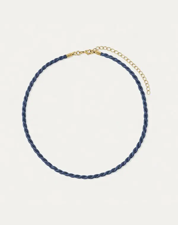 SOPHIE BLAKE Twisted Silk Cord Necklace With Adjustable Length - Ivory