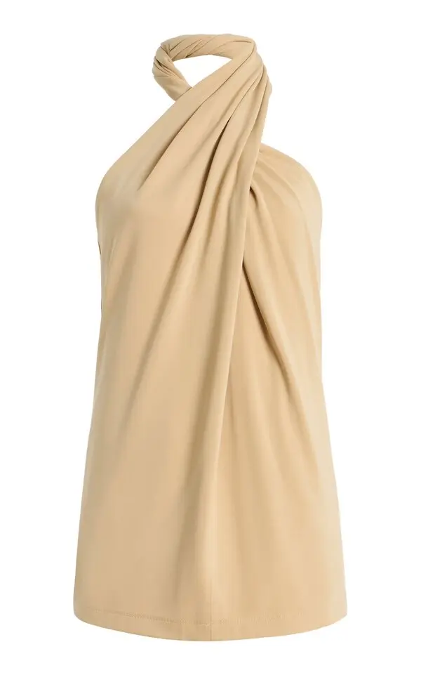 TOTEME Twisted Jersey Halter Top - Neutral