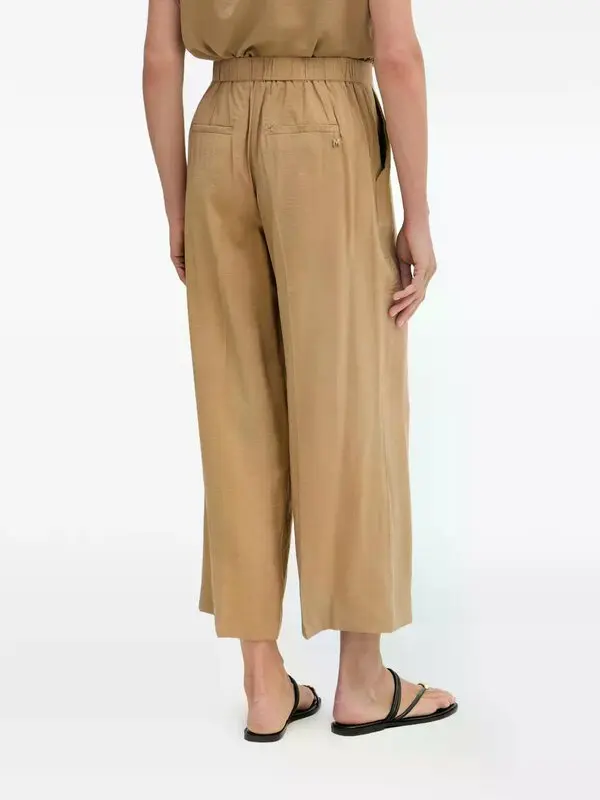 LOLA CASADEMUNT Logo Plaque Wide-leg Trousers