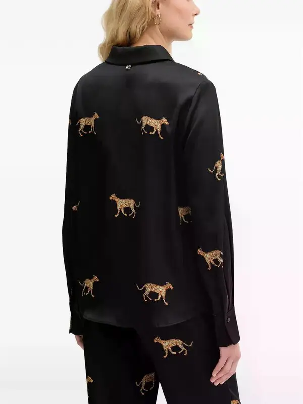 LOLA CASADEMUNT Leopard-print Satin Shirt