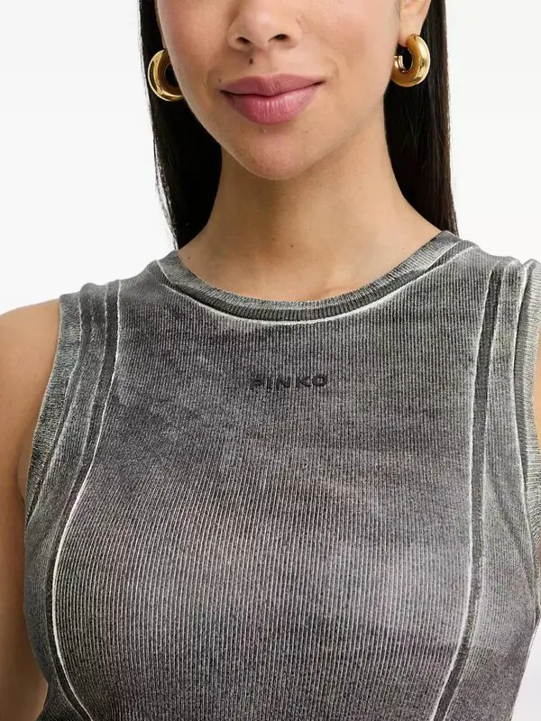 Pinko Acid-wash Ribbed Sleeveless Top