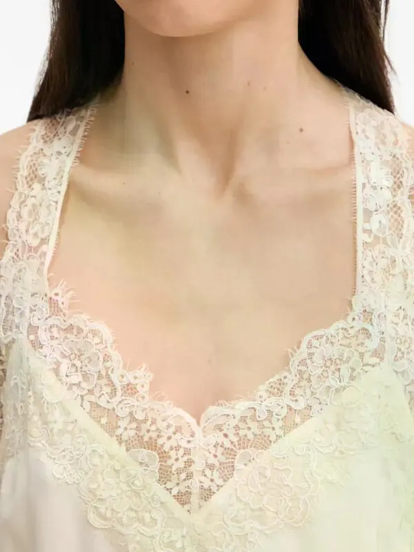 Pinko Racerback Top With Lace Trim