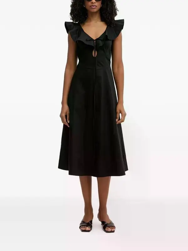 TWINSET Ruffled Trim Cut-out Dress - Black