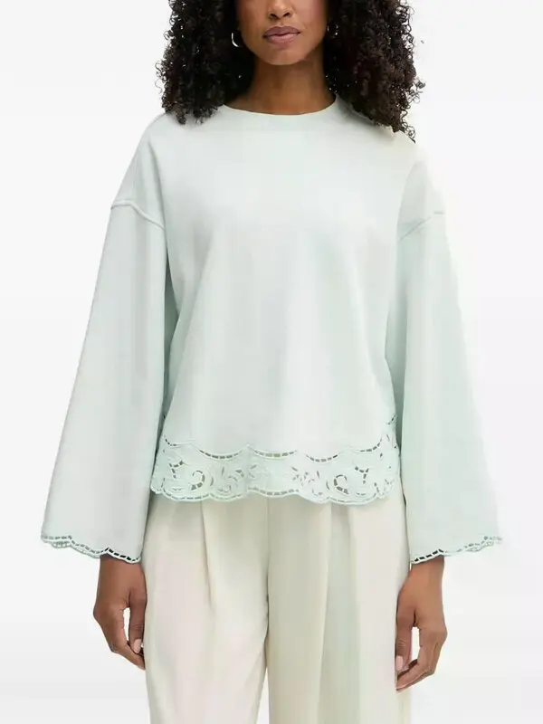 TWINSET Scallop-edge Embroidered Sweatshirt - Green