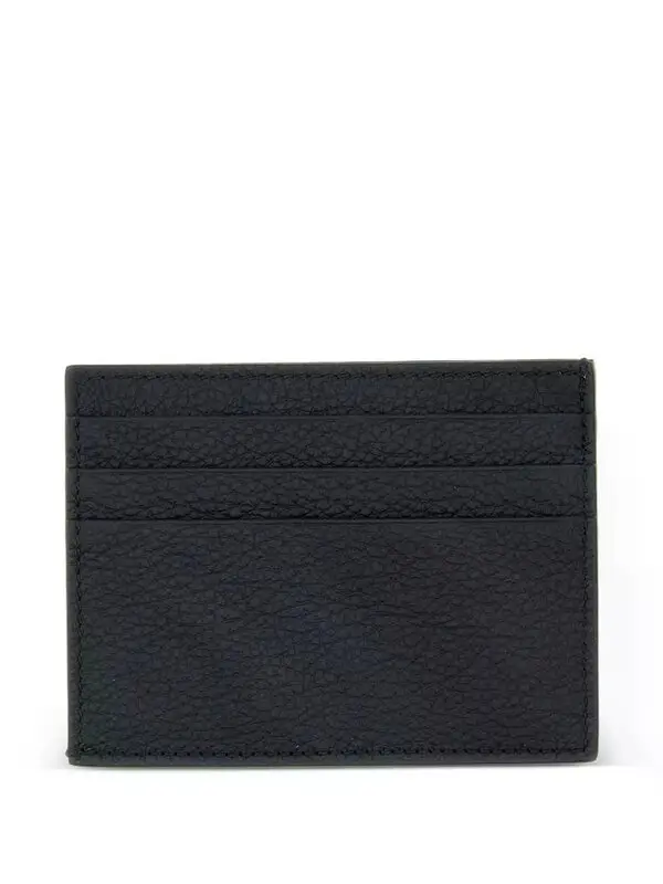 Thom Browne Pebble-grain Striped-tab Card Holder