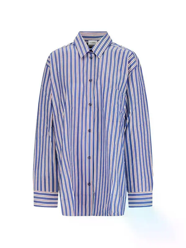 Andamane Georgiana Striped Oversized Shirt - Blue