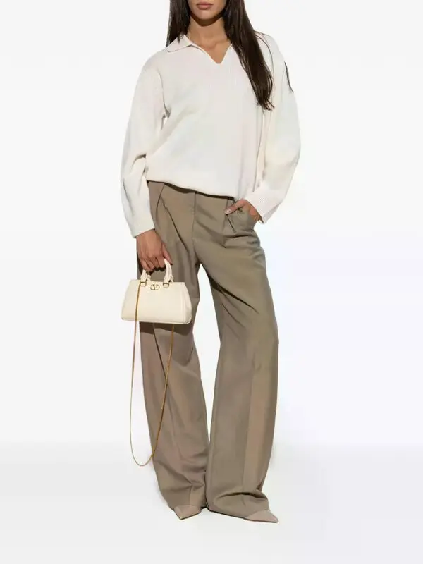 Valentino Garavani Cream Cashmere V-neck Sweater