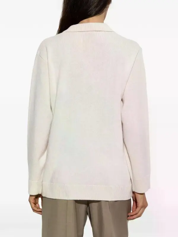 Valentino Garavani Cream Cashmere V-neck Sweater