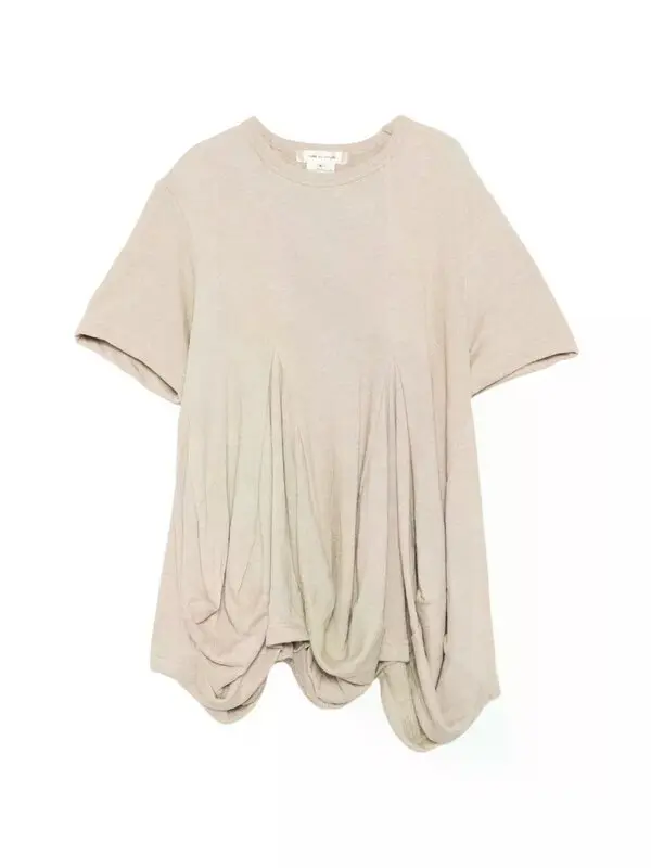 Comme Des Garçons Pleated Draped T-shirt - Neutrals