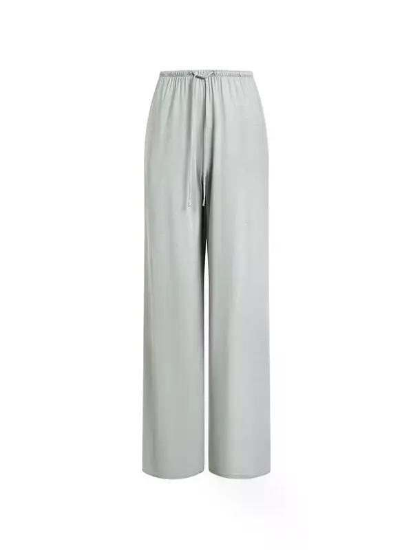 12 STOREEZ Drawstring Silk Trousers - Grey