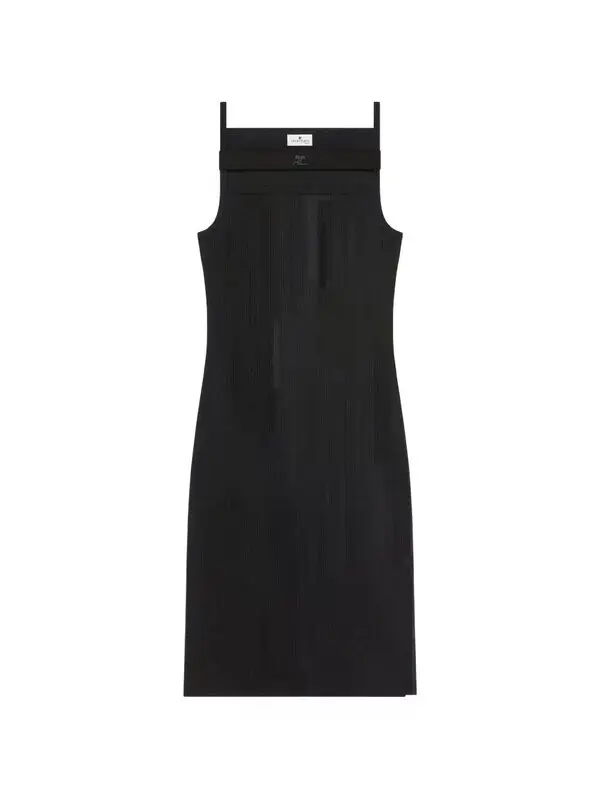 COURREGES Ribbed Midi Dress - Black