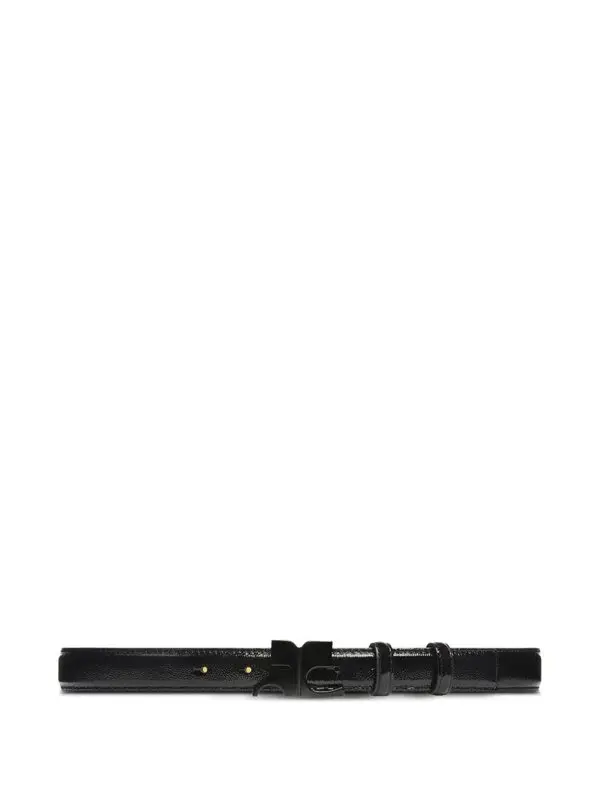 COURREGES Logo Plaque Leather Belt