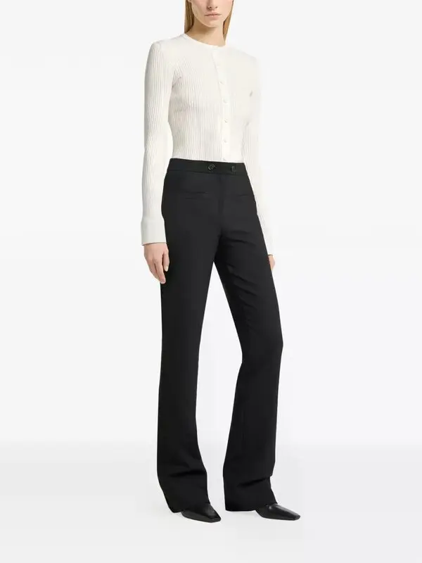 COURREGES Ribbed-knit Cardigan With Vinyl Trim